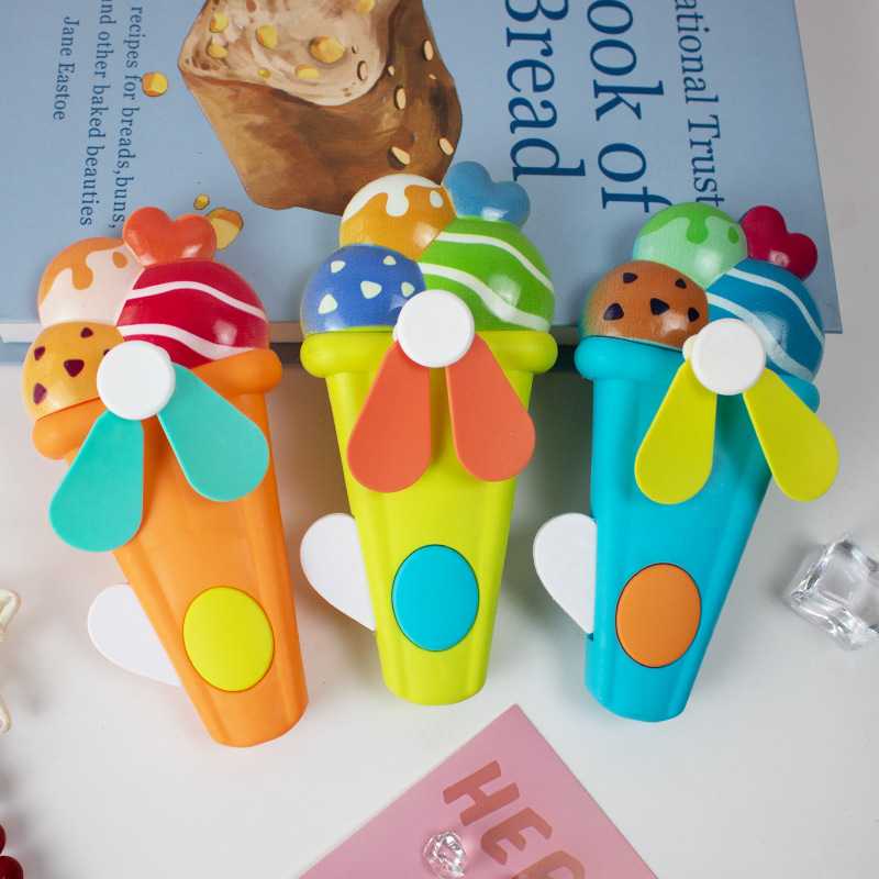 Ice Cream Shape Mini Handheld Manual Hand Press Fan Toy – Oshi.pk - Buy ...